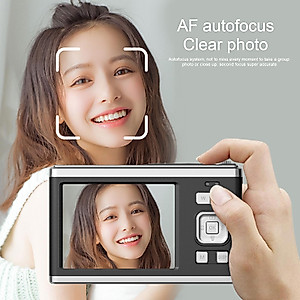 4K Digital Camera, C22 HD Dual Camera & Dual Screen Point and Shoot Camera 16X Zoom, 50MP+30MP Auto Focus Anti Shake Video Camera, Built in Flash, Selfie Preview, Multi Filters