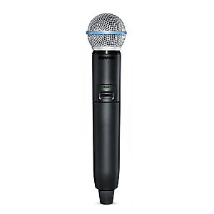 Shure GLXD2+/B58 Handheld Wireless Transmitter with BETA 58A Vocal Mic Capsule and SB904 Battery (12-Hour Life) - for use with GLX-D+ Dual Band Wireless Microphone Systems (Receiver Sold Separately)