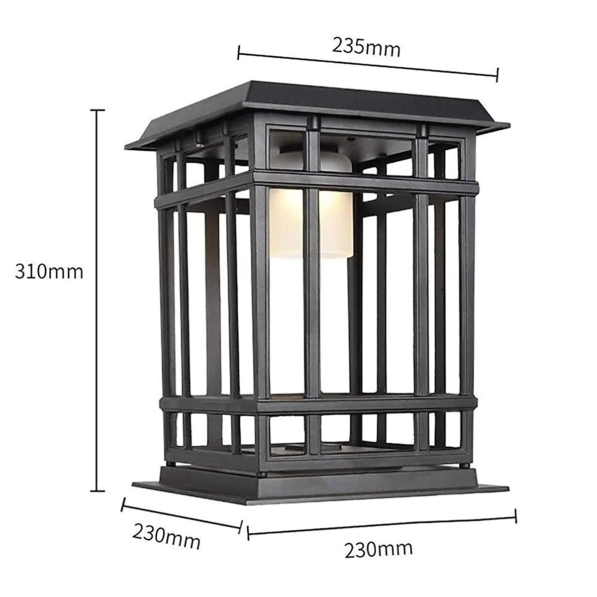 KLFJFD Solar Lights Outdoor,Modern LED Post Lantern Rainproof Lawn Landscape Garden Lamp Home Waterproof IP55 Door Post Light