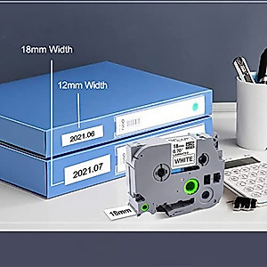 TZe TZ Tape 18mm 0.7 Laminated White Replacement for Brother P Touch TZe-241 TZe241 18mm Label Maker Tape Work for Brother PTD400AD PTD600 PTD400 PT-P710BT, Black on White, 3-Pack