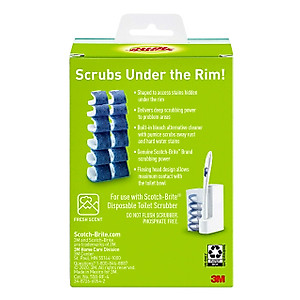 Scotch-Brite Disposable Toilet Scrubber Refills, Removes Rust & Hard Water Stains, 10 Disposable Refills