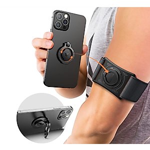 Dexnor 2-in-1 Phone Holder Armband, Detachable Running Cell Phone Holder Universal Sports Arm Band with Ring Stand for iPhone Samsung Galaxy All Phones Gym Workouts Exercise Fitness