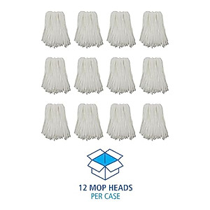 Boardwalk Cut-End Wet Mop Head, Rayon, No. 24, White, 12/Carton