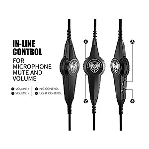 Somic G932 USB PC Gaming Headset 7.1 Virtual Surround Sound,Over Ear Computer Gaming Headphones with LED Lighting and Retractable Microphone