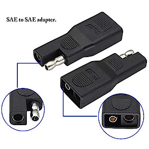 zdyCGTime SAE to SAE Polarity Reverse Adapter 2Pin SAE Connector Extension Solar Panel Power SAE Male to Female Plug Adapter Connectors,for Quick Disconnect Extension Cable(4Pack)