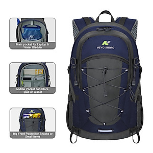 N NEVO RHINO Hiking Backpack 25L Waterproof Outdoor Day Pack, Lightweight Camping Travel Backpack for Men Women