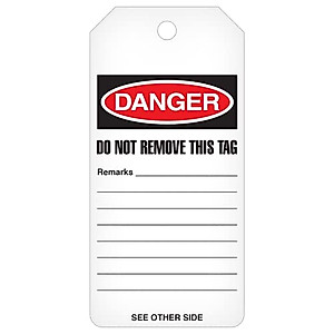 INCOM Manufacturing Lockout Tags On A Roll, Danger Do Not Operate, Heavy-Duty Polytag Stock, Waterproof And Tear-Resistant, Red/Black on White, 6.25 Inch X 3 Inch X 10 Mil Thickness, 100 pack, RT1000C