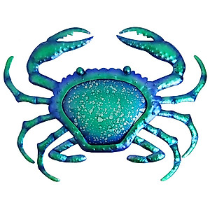Comfy Hour Under The Sea Collection Metal Art Ocean Coastal Crab Wall Decor, Antique Brown