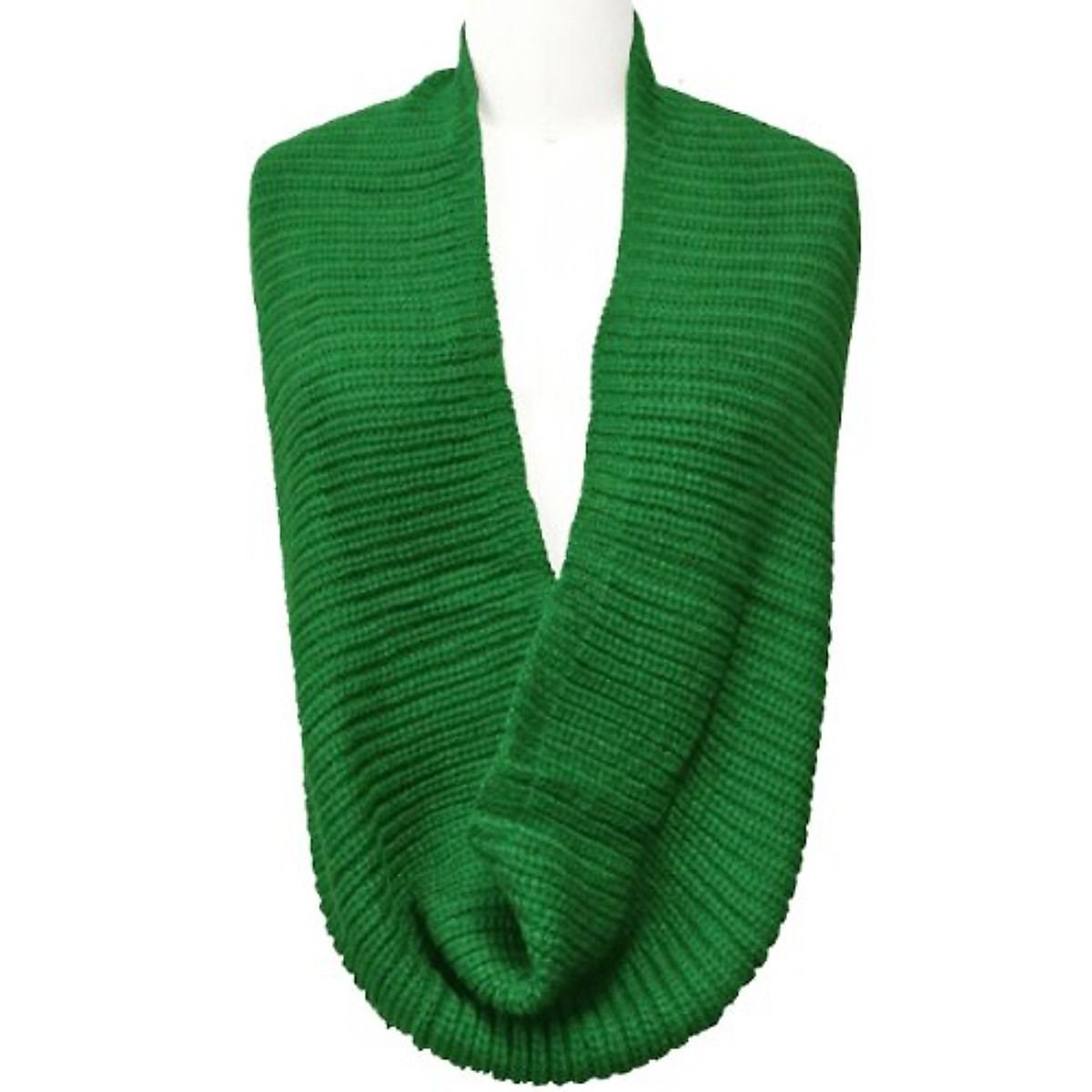 Wrapables Thick Knitted Winter Warm Infinity Scarf, Forest Green