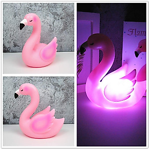 Fantasee LED Flamingo Night Light Decorative Light Battery Operated Baby Children Nursery Light for Bedroom Party Christmas Birthday Gift (Pink, Flamingo)