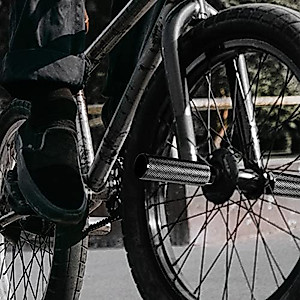 Bike Pegs, Aluminum Anti-Skid Bmx Bicycle Foot Pegs for Mountain Bike Cycling, Stunt Pegs Fit 3/8 inch Axles (Black)