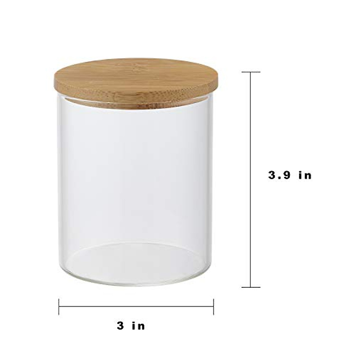 INIUNIK Glass Qtip Holder with Vanity Tray, Apothecary Jars Bathroom Accessories Bathroom Canisters Organizer Countertop Q Tip Holder for Cotton Ball Round Swab Pad Hair Ties Floss Perfume Jewelry