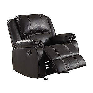 Acme Zuriel Faux Leather Rocker Recliner in Black