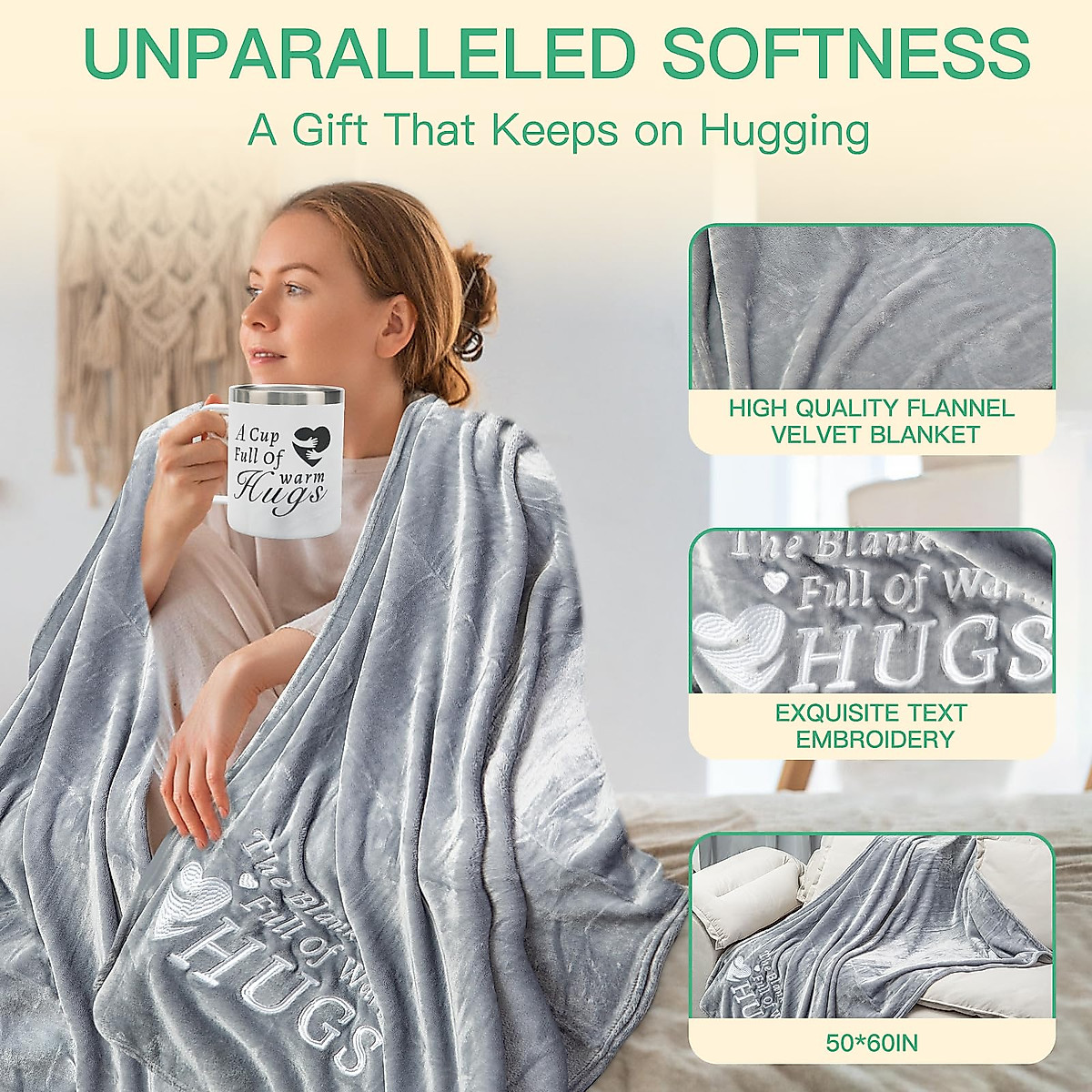 Get Well Soon Gifts for Women, Care Package Self Care Gifts Basket for Sick Friends, Sending Hugs Gifts for After Surgery, Thinking of You Gifts with Sympathy Blanket, Candle, Coffee Mug