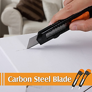 100 Pack Box Cutter Retractable Utility Knife 18mm Wide Blade Cutter Cardboard Cutter Suitable for Office Art, Craft and Home Use