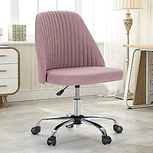 Home Office Chair - Armless Computer Desk Chair Adjustable Cute Modern Task Rolling Chair with Lumbar Support for Make Up,Small Space, Bed Room