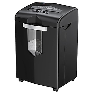 Bonsaii Heavy Duty Paper Shredder - 20 Sheets, 40 Min Continuous Shred, P-4 Security, Crosscut, Anti-Jam, CD/Credit Card/Staple Safe, 7 Gal Bin, Commercial Use C144-D