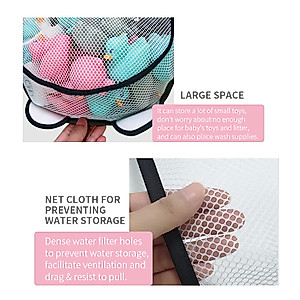 Spuddies Bath Toy Organizer Shower Caddy Cute Bear Design - for Bathroom Baby Toy Storage Quick Dry Bathtub Mesh Net Baby Toy Holder with Suction Hooks