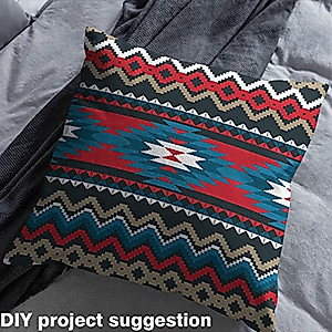 Tribal Upholstery Fabric for Chairs, Boho Stripe Geometric Fabric by The Yard, Aztec Line Decorative Fabric for Home DIY Projects, Retro Geometric Exotic Indoor Outdoor Fabric, 3 Yards