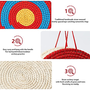 Swatlo 5-Layer Red Straw Target Archery Practice (20 Inch, 8lbs)