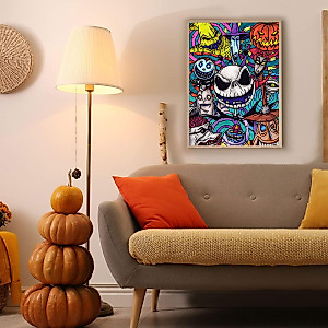 Nightmare Before Christmas Cross Stitch - Jack Needlepoint Counted Cross Stitch Kits for Beginners Adults Patterns Dimensions Embroidery Kits Arts and Crafts (11CT)