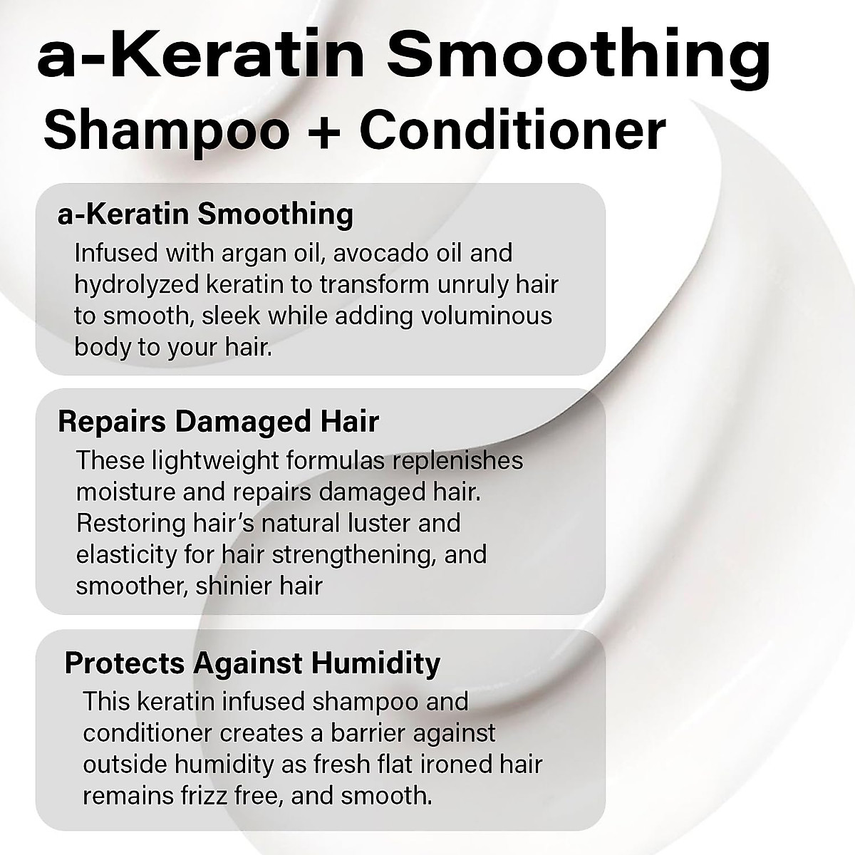 Peter Coppola a-Keratin Smoothing Shampoo & Conditioner Set - Smooths Thick Coarse Hair - Infused With Argan Oil, Avocado Oil And Hydrolyzed Keratin Transforms Frizz Into Shiny & Healthy Hair (10 oz)