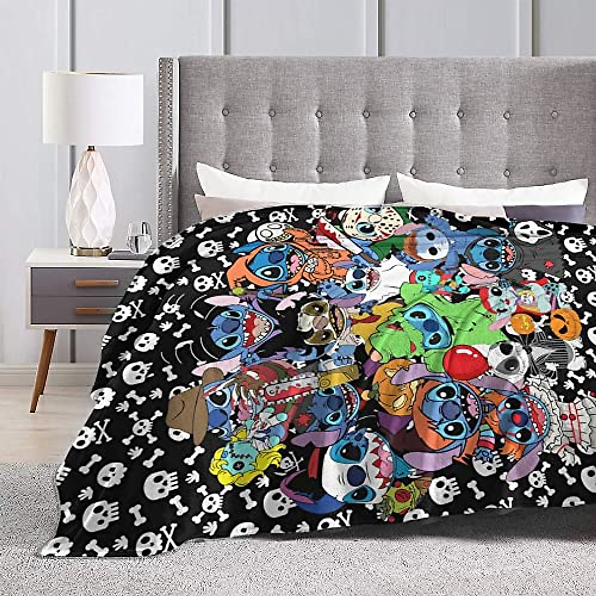 Halloween Blankets Cartoon Super Soft Throw Blanket Horror Movie Throw Scary Mysterious Character Air Conditioner Blanket Warm Cozy Flannel Blanket Home Decor for Couch Bed Sofa50 X40