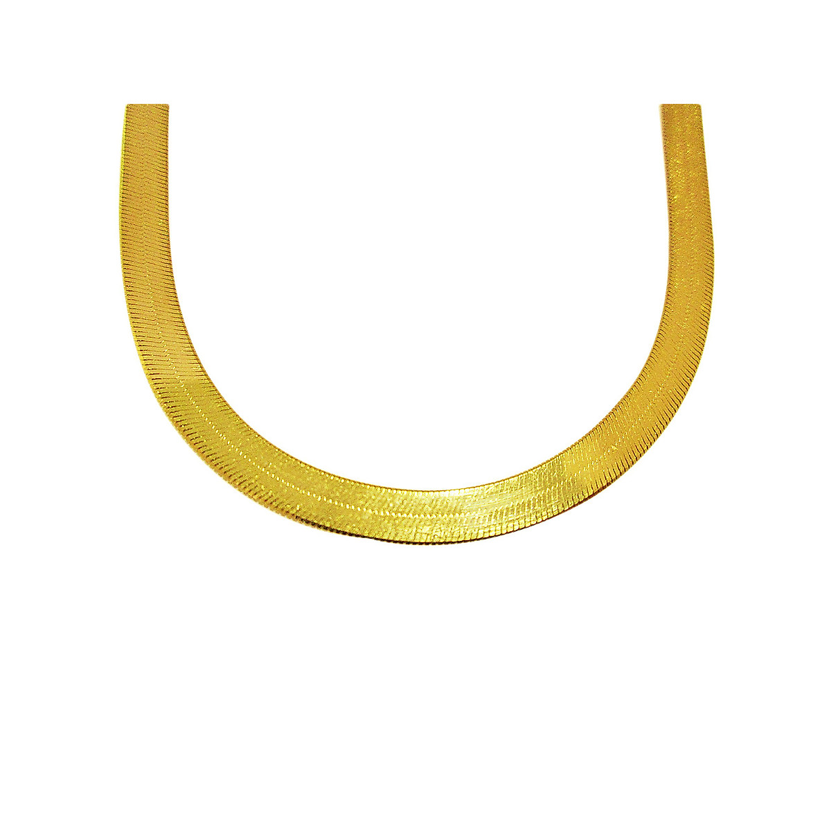 AMZ Jewelry 10K Yellow Gold Flexible Herringbone Chain 6 mm(0.23 in) Necklace (16 in)