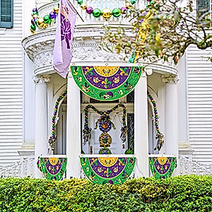 4 Pack Mardi Gras Carnival Garden Flag Banner Outdoor Decoration, Yard Flags House Yard Indoor Seasonal Decoration Sign(Purple/Green/Yellow,24 x 48 Inch)