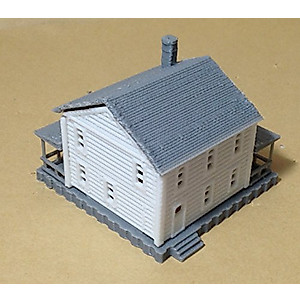 Outland Models Train Railway Layout Country 2-Story House White N Scale 1:160