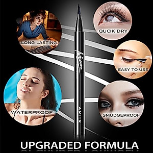 AMIIR Super Black Liquid Eyeliner Quick Dry Long Lasting Smudge-proof Soft Pointed Precise Brush Tip Waterproof Eye Liner Pen