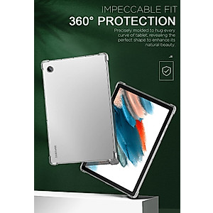 MoKo Case Fits Samsung Galaxy Tab A8 10.5 Inch 2022 (SM-X200/SM-X205/SM-X207), Ultra Clear Soft Flexible Transparent TPU Skin Bumper Back Cover Shell, Clear
