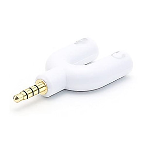 NANYI 2PCS White Headphone Splitter Headphone Microphone Adapter for Audio Stereo Headphone and MIC for Phone, Computer, MP3.