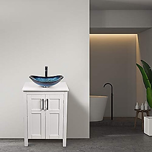 Puluomis 24 Inches Bathroom Vanity, Modern Stand Pedestal Cabinet, Wood White Fixture, Without Mirror