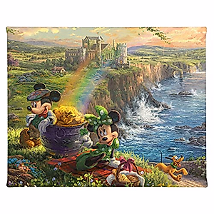 Thomas Kinkade Mickey and Minnie in Ireland 8" x 10" Gallery Wrapped Canvas Art | Frameless Room Wall Art | Certificate of Authenticity Included