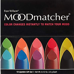 MOODmatcher Lipstick, 10PC Collection of the Original Color-Change Lipstick - Maskproof, 12 HOUR Long Wear, Enriched with Aloe & Vitamin E for Ultra-Hydration, Waterproof - Made in USA