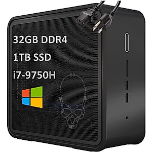 Newest Intel NUC 9 NUC9i7QNX Ghost Skull Canyon Extreme Gaming Box Elite Mini Business Desktop (Intel 6-Core i7-9750H, 32GB RAM, 1TB PCIe SSD) 2 x Thunderbolt, WiFi 6, HDMI, Windows 10 Pro, IST Cable