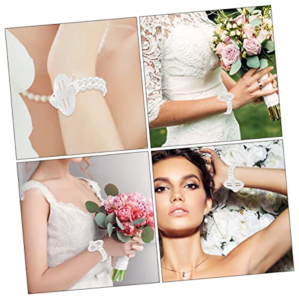 ARTIBETTER 20 Pcs Bridal Wrist Pearls Pearl Bracelets Stretch Bracelet String Wrist Corsage for Prom Wedding Corsages Bracelet Wedding Wrist Corsages Elastic Bracelets Corsage Wristlet Band