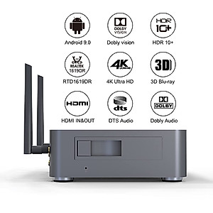 zidoo Z10Pro 4K Media Player, with Realtek 1619DR 2G+32G, HDR10+ Set Top Box, 4K HDR Android 9.0 TV Box, support Ethernet WiFi, NAS with HDD Bay up to 14TB