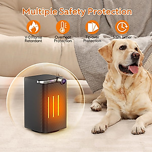 Elevoke Space Heater, Space Heaters for Indoor Use, 1500W PTC Electric Heaters with 90°Oscillating, 3 Modes, 12H Timer, Overheat Protection, Fast Heating Safe Small Heater Fan for Home Office Bedroom