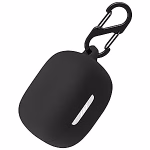 Geiomoo Silicone Case Compatible with JBL Live Pro+ TWS, Protective Cover with Carabiner (Black)