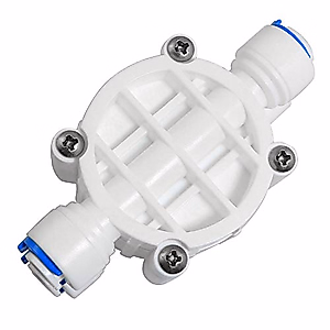 1/4" Tube 4 Way Port Auto Shut Off Valve with Push Fittings For RO Reverse Osmosis Water Filter System (1)