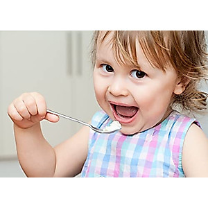 9 Piece Stainless Steel Kids Spoons - Child and Toddler Safe Flatware - Kids Utensil Set - Metal Kids Cutlery Set, Dinner Spoon Set, Small Spoons for Dessert - Includes a Total of 9 Small Kids Spoons