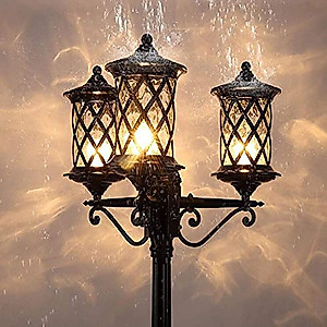 3 Head High Pole Landscape Street Light Aluminum Pole Light Outdoor Waterproof Courtyard Garden Community European Lamp Villa Home Retro Led