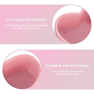 CLISPEED 3pcs Ceramic Heart Bowl Porcelain Sauce Dish Pink Heart Shaped Dip Bowls Ceramic Ring Dishes Candle Tray Dessert Bowl Snack Bowl Salad Fruit Bowl for Pasta Dinner