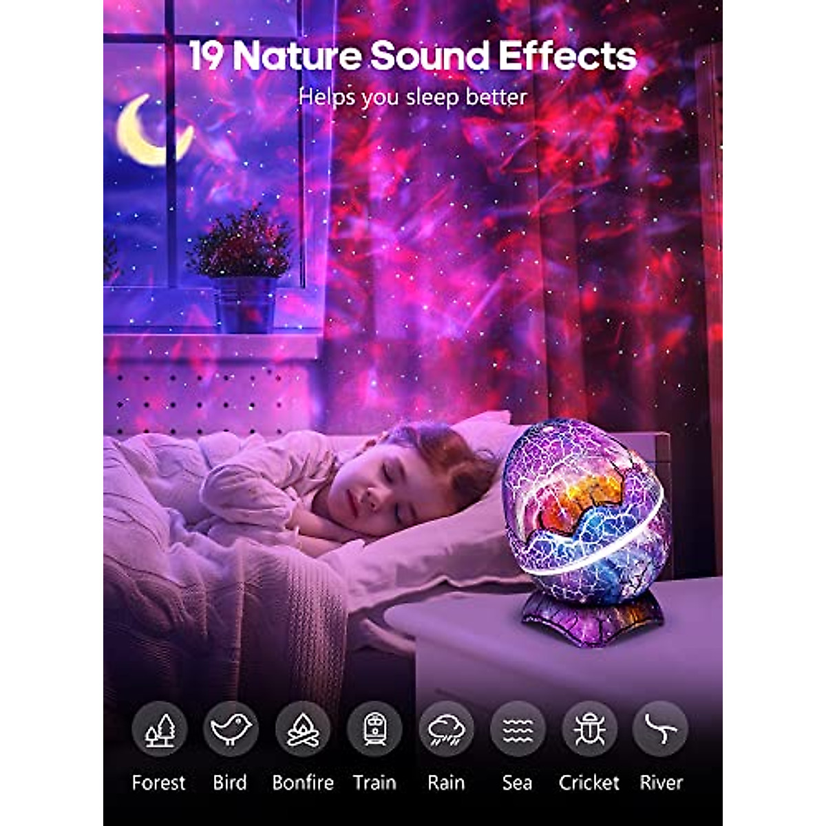 Star Projector, Galaxy Projector Night Light with Bluetooth Speaker, White Noise & Remote Control, Nebula Ocean Wave Star Light Projector for Bedroom/Home Theater Decor/Ceiling/Party/Mood Ambiance