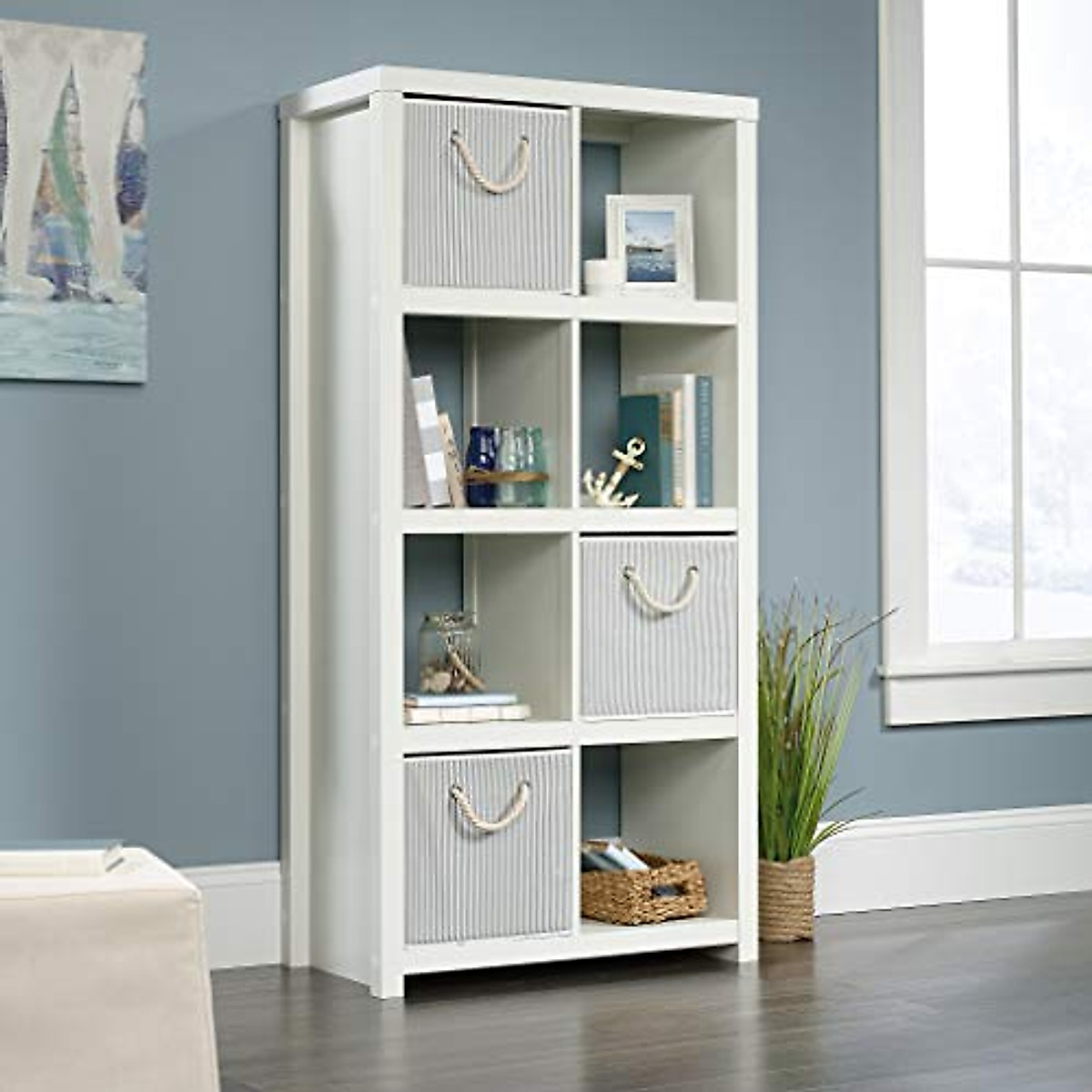 Sauder HomePlus 8-Cube Bookcase, White finish