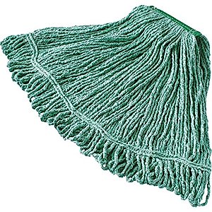 Rubbermaid Commercial Super Stitch Mop, Medium, Green, 1" Band, Replacement Mop Head, Heavy Duty Quality, Commercial Grade