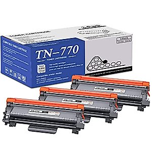 TN770 Toner Cartridge Compatible 3 Pack Extra high Yield TN-770 Black Replacement for Brother TN770 TN-770 for Brother DCP-L2550DW MFC-L2710DW L2750DW L2750DWXL HL-L2350DW L2370DW L2395DW Printer