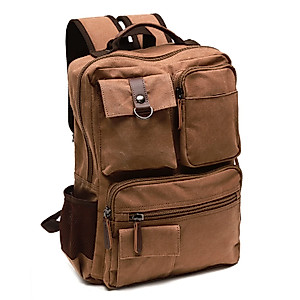 JIAO MIAO Canvas Vintage Message Travel Bag Rucksack Laptop Backpack,220807-04